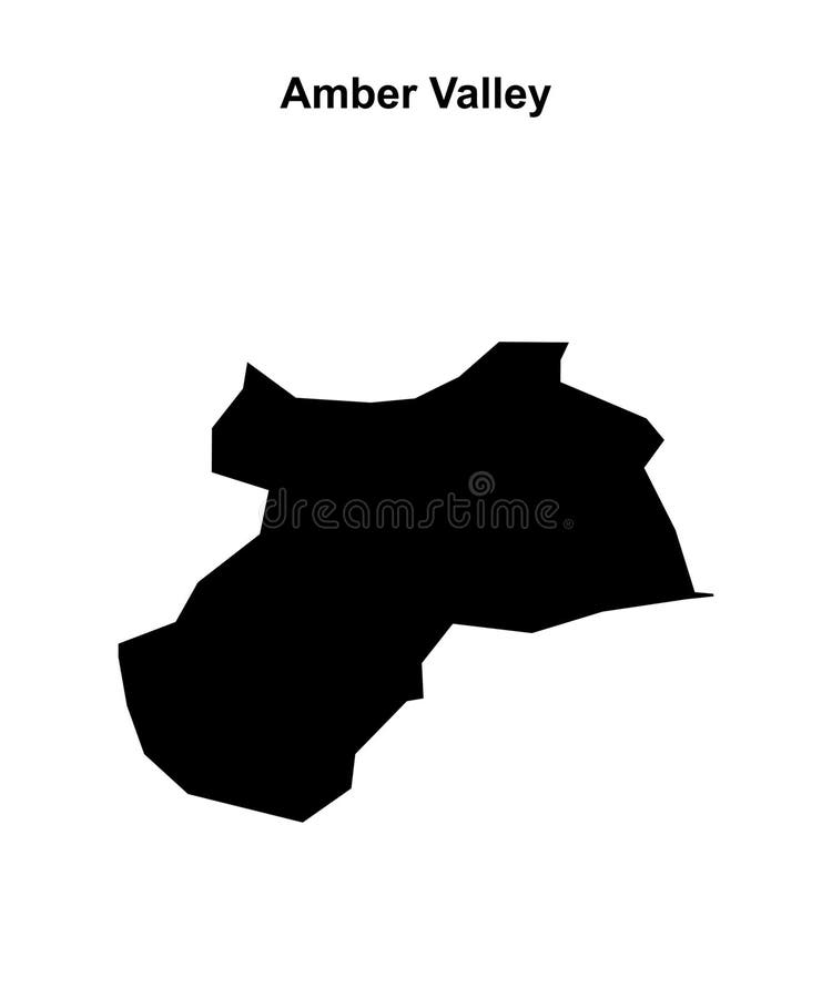 Amber Valley outline map stock illustration. Illustration of great ...