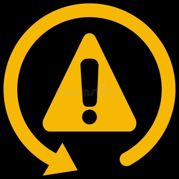 Amber Vector Graphic on a Black Background of a Dashboard Warning Light ...