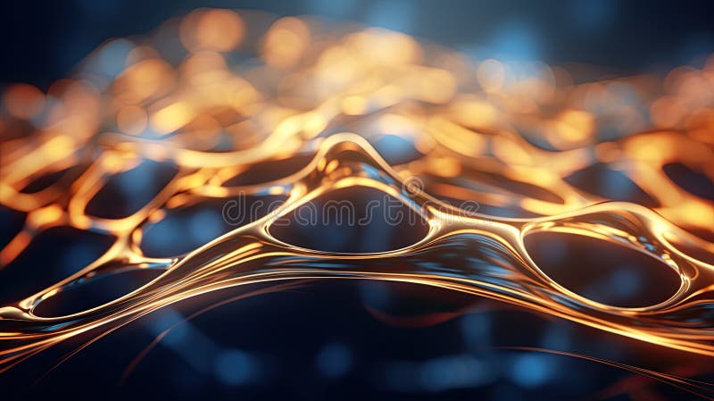 Amber Waves: Fluid Dynamics in Fiery Tones Stock Illustration ...