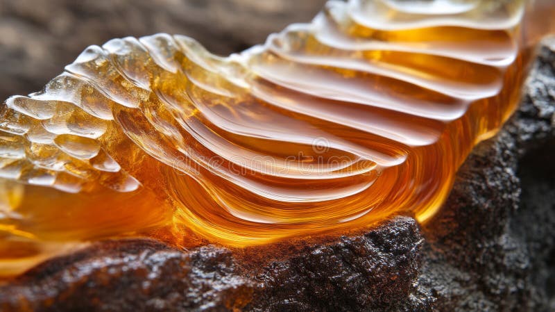 Amber Waves Resin Sculpture on Dark Rock Base Stock Illustration ...