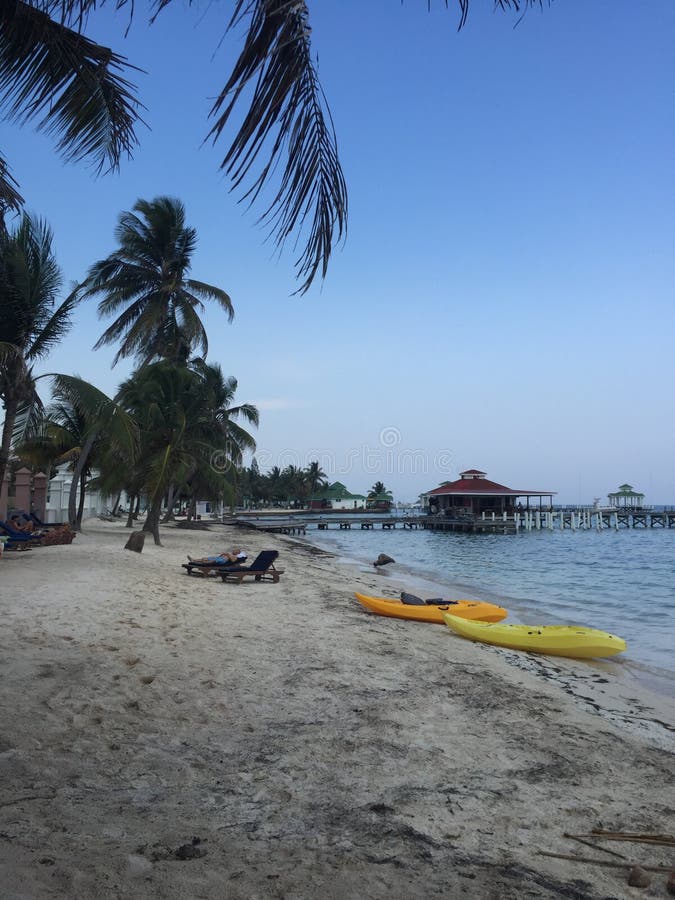 Ambergris beach editorial photo. Image of hotel, belize - 73658356