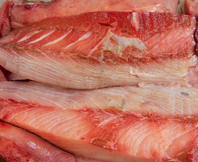 Amberjack Fish Fillet Macro Stock Photo - Image of fish, cutted: 99953642