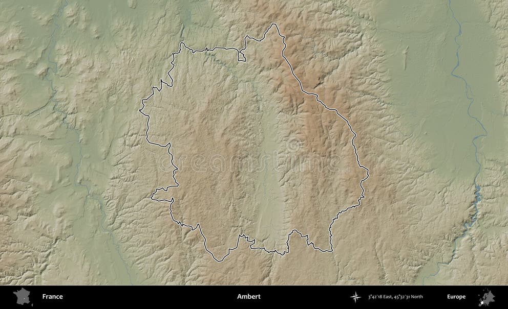 Ambert Outlined, France. Physical Stock Image - Image of visualization ...