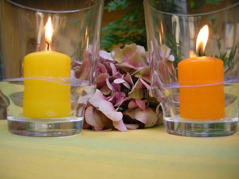 Ambiance candles outdoor stock image. Image of verandah - 4420109