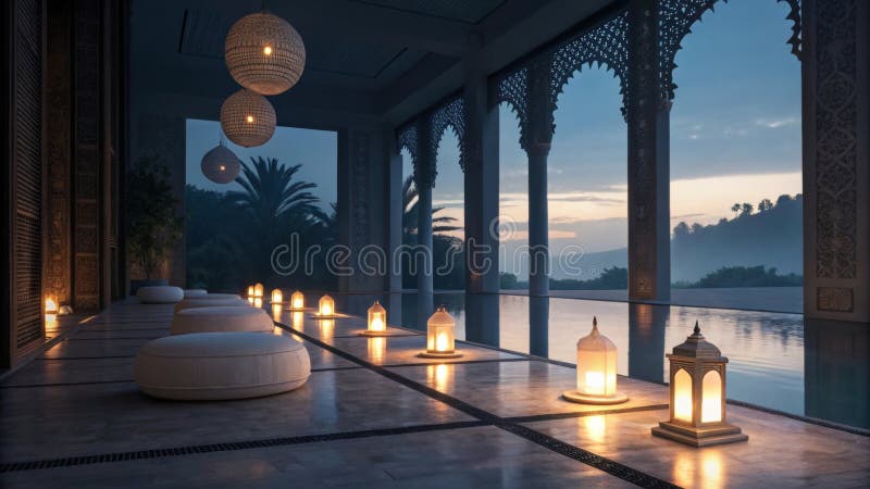 Ambient Lighting Casts Gentle Hues Across Smooth Surfaces Creating a ...