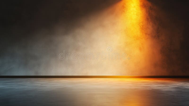 Ambient Warm Lighting on Textured Gray Wall in Empty Room. Modern ...