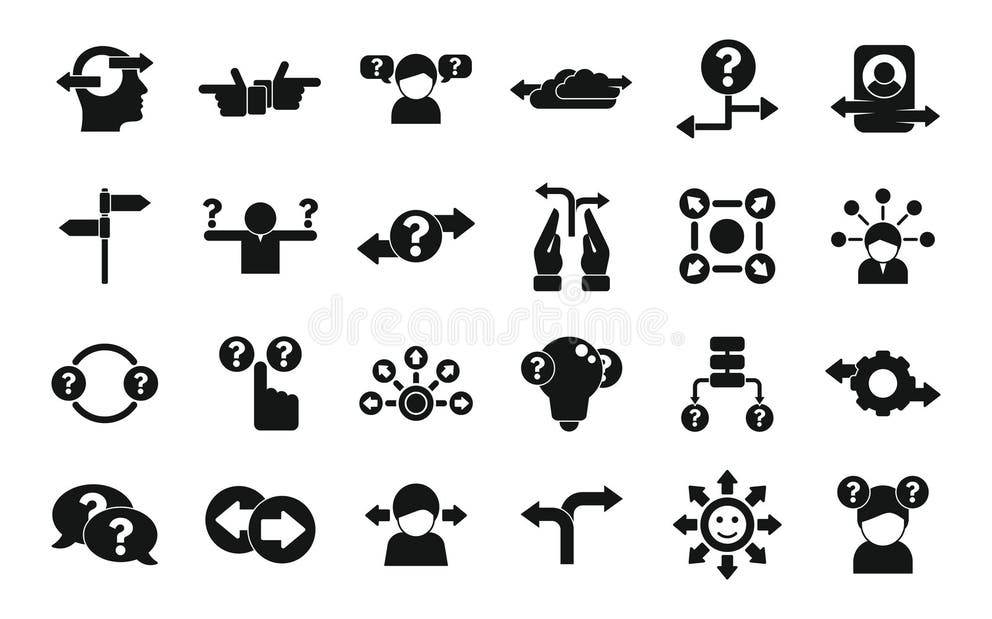 Ambiguity Icons Set Simple Vector. Data Analysis Stock Vector ...