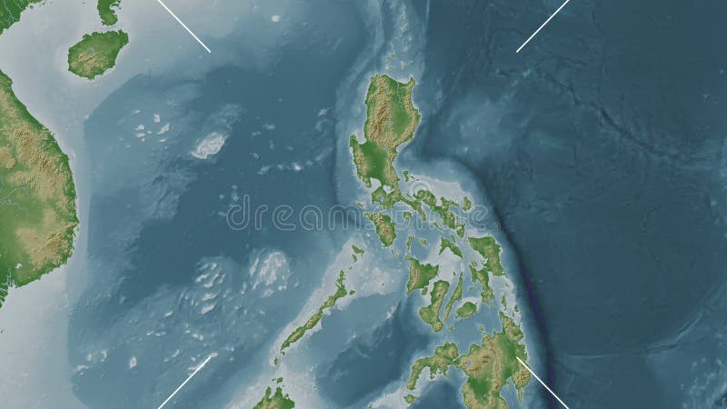 Ambil Island in the Philippine Sea. Physical Map. Slide Stock Footage ...