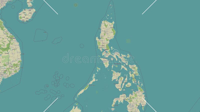 Ambil Island in the Philippine Sea. OSM Map. Slide Stock Footage ...