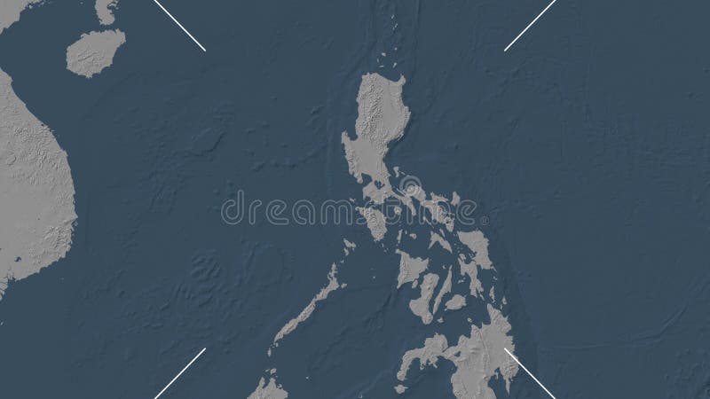 Ambil Island in the Philippine Sea. Steel Blue Map. Slide Stock Video ...