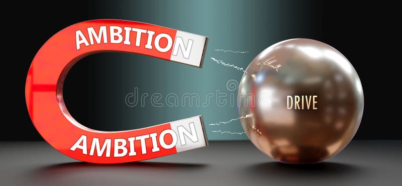 Ambition Attracts Drive. a Metaphor Showing Ambition As a Big Magnet ...