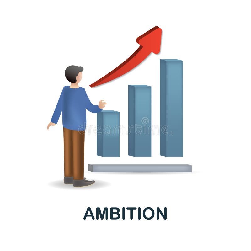 Ambition Icon in 3d. Colored Illustration from Core Values Collection ...