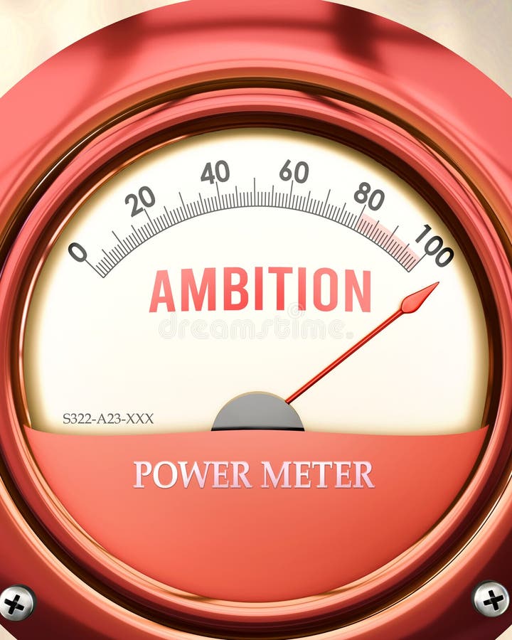 Ambition and Power Meter that is Hitting a Full Scale, Showing a Very ...