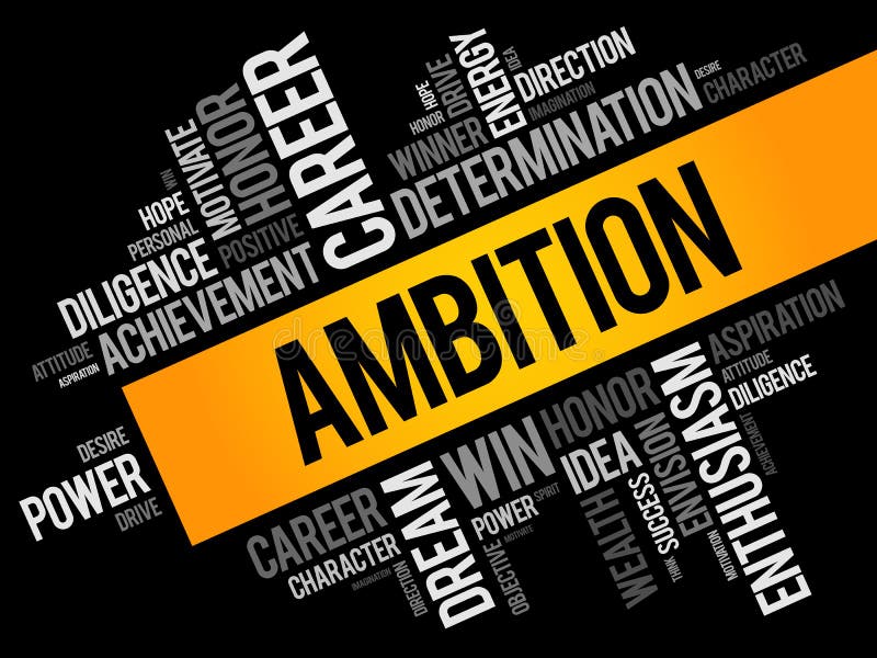 Ambition Word Cloud Means Target Aim or Goal Stock Illustration ...