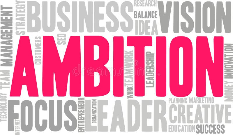 Ambition Word Cloud stock illustration. Illustration of ambition ...