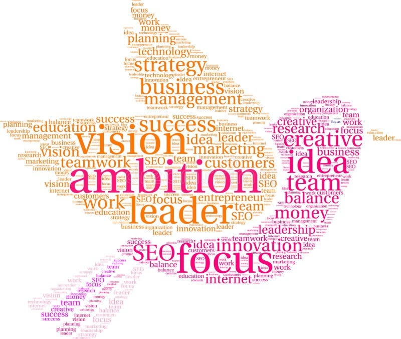 Ambition Word Cloud stock illustration. Illustration of technology ...