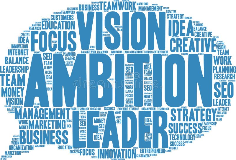 Ambition Word Cloud Means Target Aim or Goal Stock Illustration ...