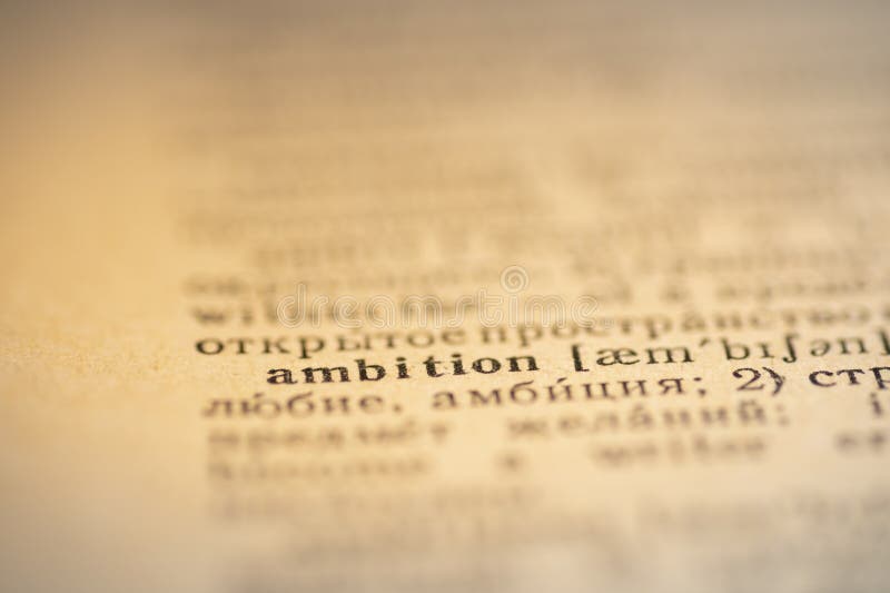 Ambition word dictionary stock photo. Image of ambition - 277792368
