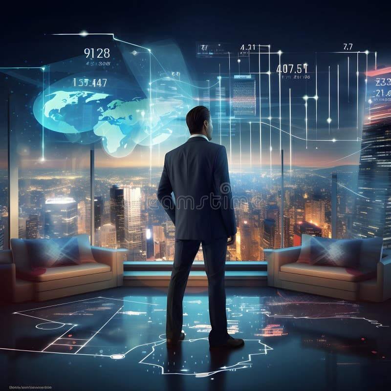 Ambitious Business Man Planning Future Growth and Development Stock ...