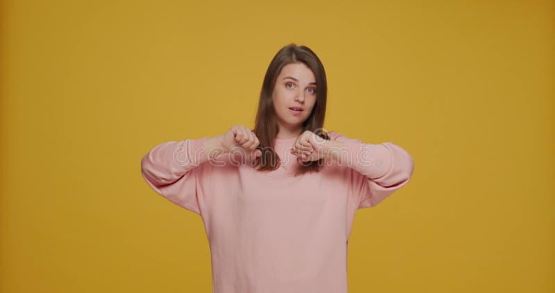 Ambitious Confident Young Girl Pointing By Fingers On Herself Proud Of