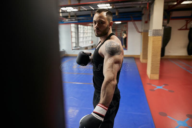 Ambitious Man Developing His Fighting Skills Stock Image - Image of ...