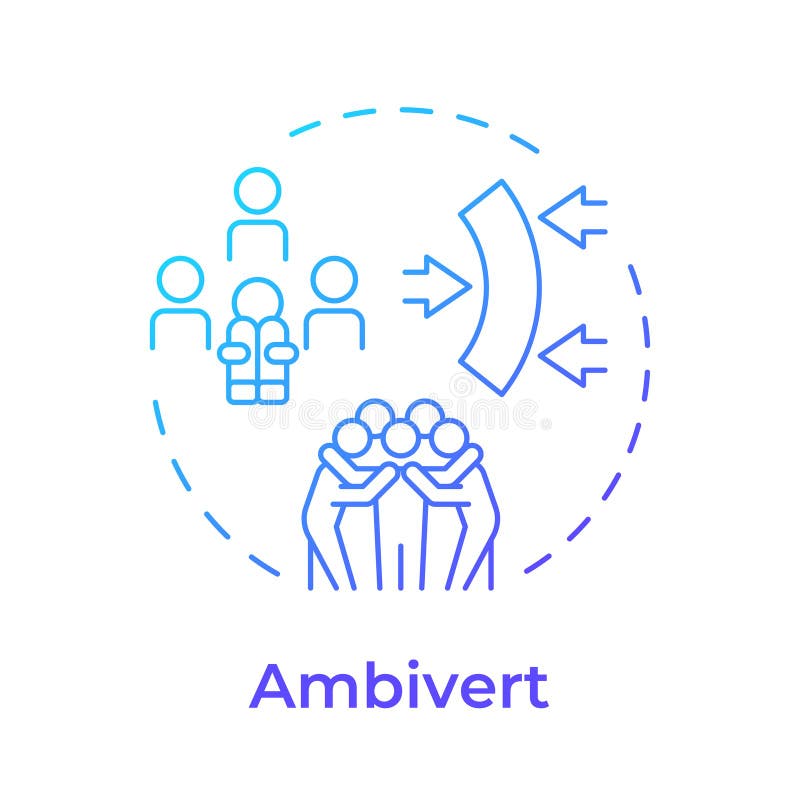 Ambivert Blue Gradient Concept Icon Stock Illustration - Illustration ...