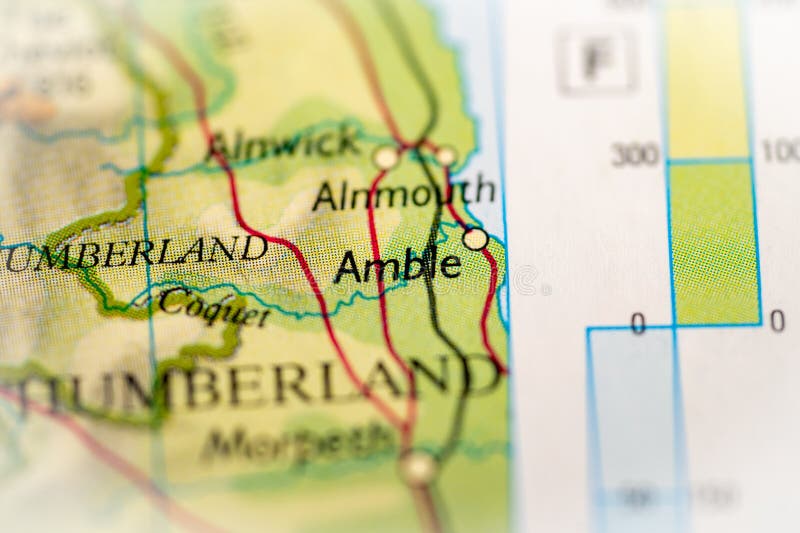 Amble, England Highlighted on a World Map Stock Image - Image of zoom ...