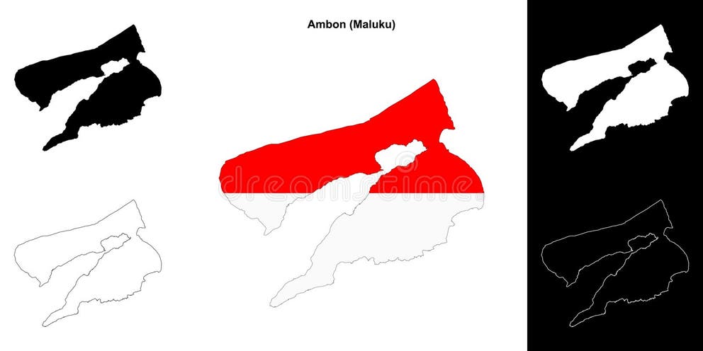 Ambon outline map stock vector. Illustration of cartography - 356956907