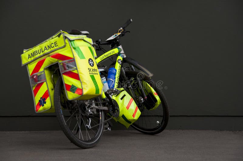 NHS Cycle Response Unit, Ambulance Parked on a Pavement Outside ...