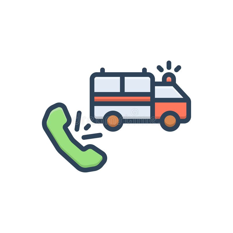 Color Illustration Icon for Ambulance Call, Ambulance Andvehicle Stock ...