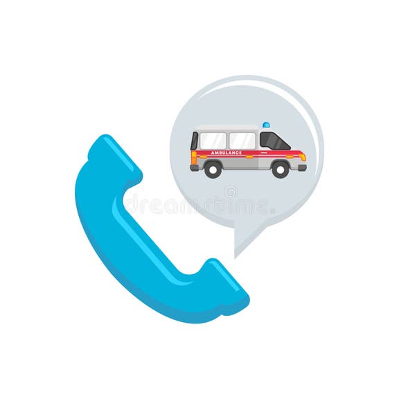 Ambulance Call Vector Illustration in Flat Style Design Stock Vector ...