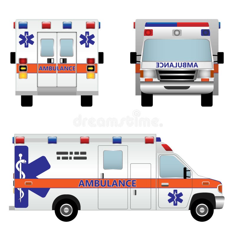 Realistic Ambulance Car Vector Illustration Stock Vector - Illustration ...