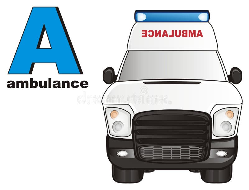Letter A ambulance stock vector. Illustration of type - 26148473