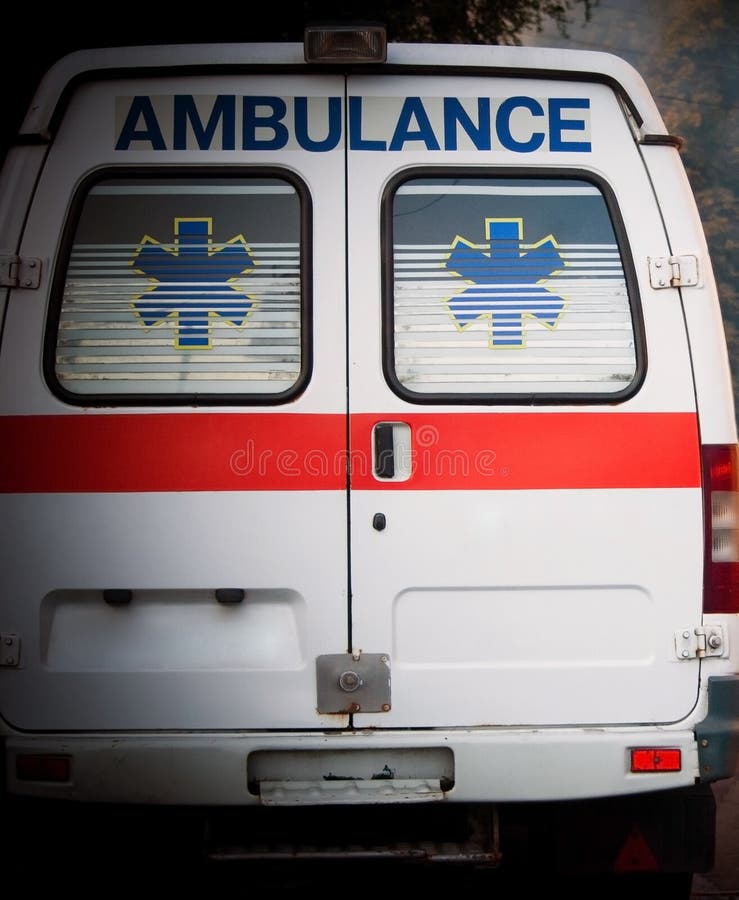 Ambulance car back view stock image. Image of security - 95265417