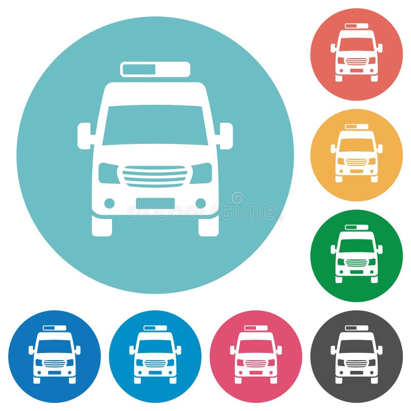 Ambulance Car Front View Simple Icons Stock Vector - Illustration of ...