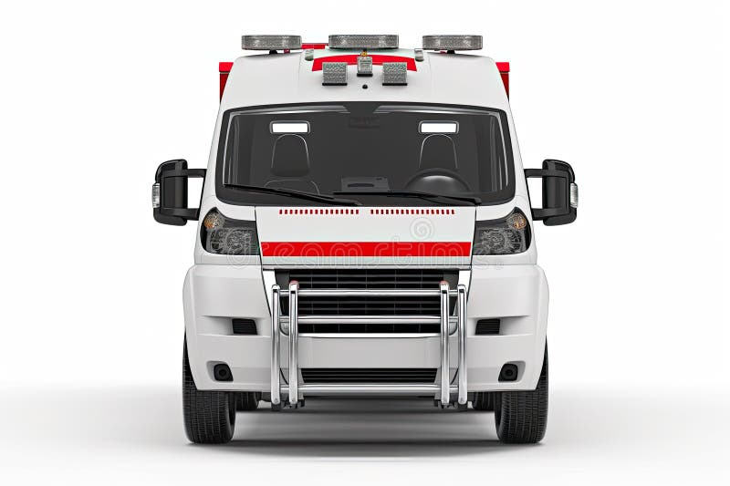 Ambulance Car Front View Flat Color Icons in Round Outlines Stock ...