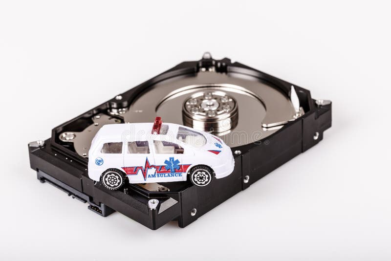 Ambulance Car on Harddrive or Hdd - Data Rescue Concept Editorial ...