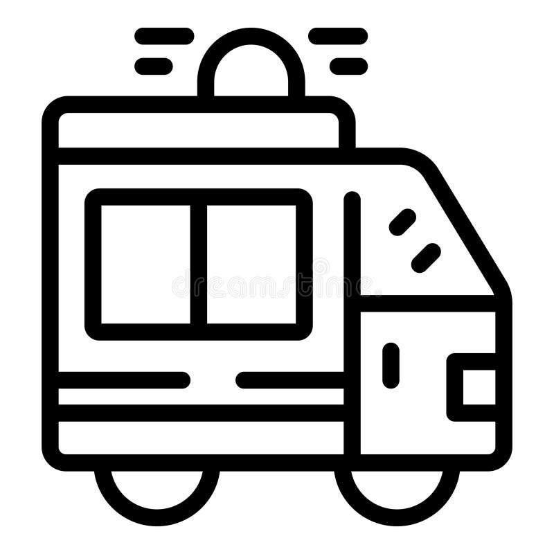 Ambulance Car Icon Outline Vector. First Aid Vehicle Stock Illustration ...
