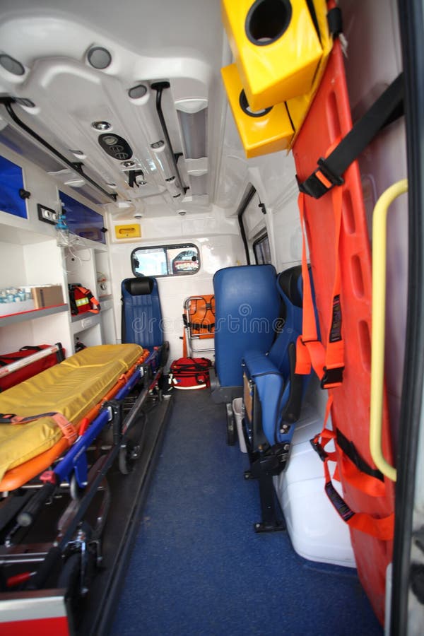 Ambulance Car from Inside and Back Space Editorial Photo - Image of ...