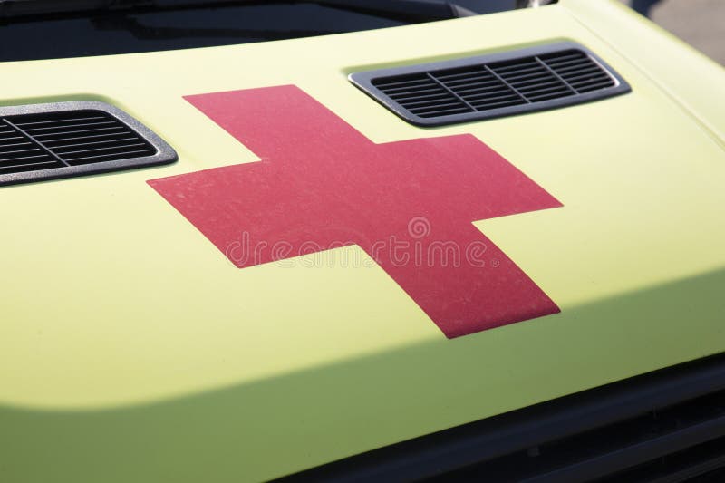 Ambulance Car. the Sign of an Ambulance Stock Photo - Image of road ...