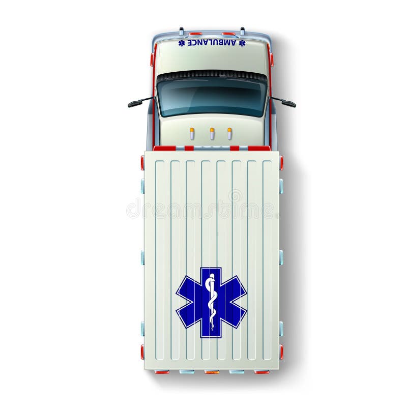 Ambulance Car Top View stock illustration. Illustration of ...