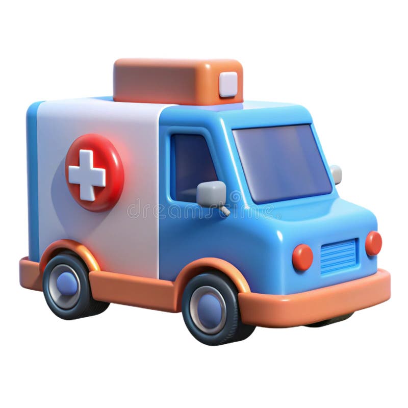 Ambulance 3D Icon stock illustration. Illustration of treatment - 358581505