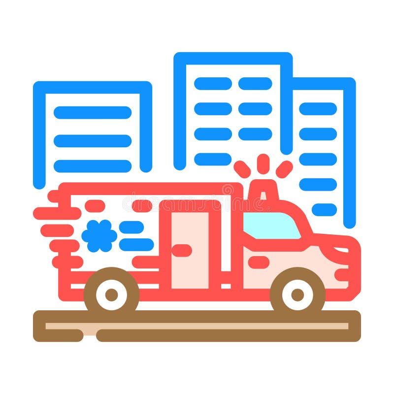 Ambulance Dispatch Color Icon Vector Illustration Stock Vector ...