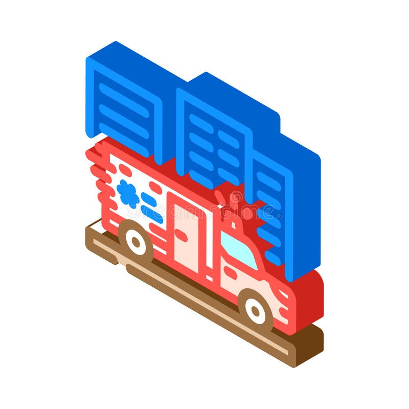 Ambulance Dispatch Isometric Icon Vector Illustration Stock ...