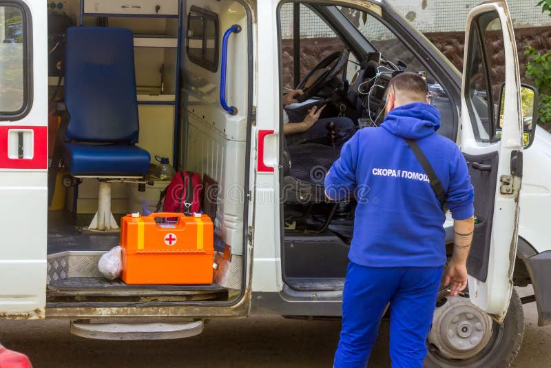 Ambulance Doctors Prepare Everything for a Call. Editorial Image ...