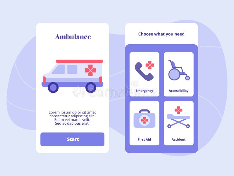 Ambulance Emergency Accessibility First Aid Accident for Mobile Apps ...