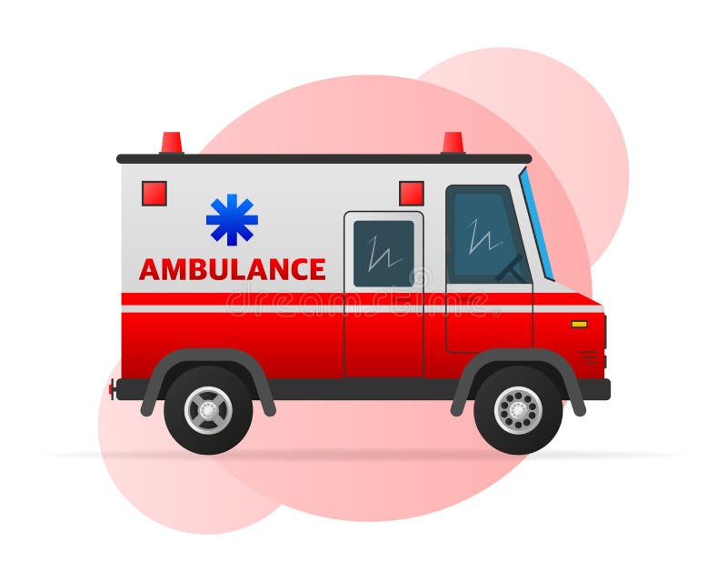 Ambulance Emergency Car or Automobile Moving Fast Vector Illustration ...