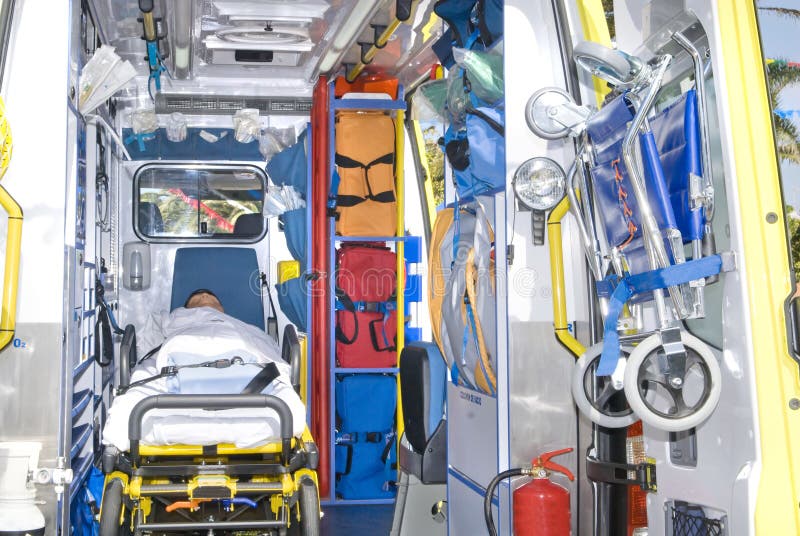 Emergency Vehicle or Ambulance with Equipment Stock Image - Image of ...
