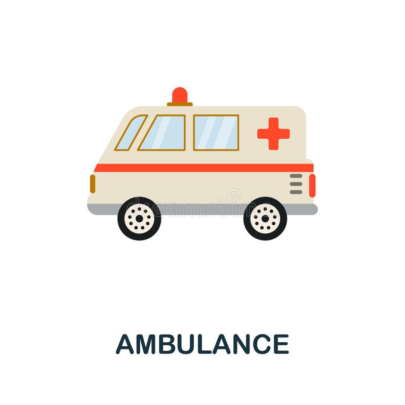Ambulance Flat Icon. Colored Element Sign from Hospital Collection ...