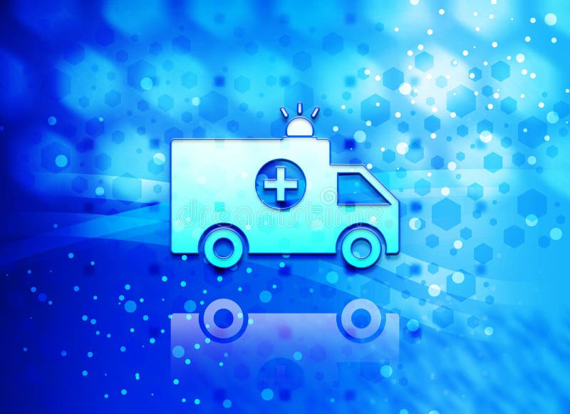 Ambulance Icon Abstract Light Cyan Blue Hexagon Pattern Background ...